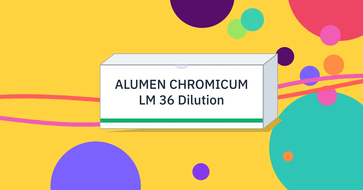 Symbolbild: Packung mit der Aufschrift ALUMEN CHROMICUM LM 36 Dilution (PZN 13316012) – Verfügbarkeit und Bezug in Apotheken in Frankfurt am Main