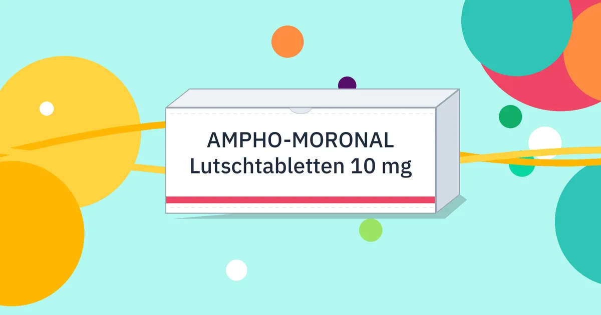 Symbolbild: Packung mit der Aufschrift AMPHO-MORONAL Lutschtabletten 10 mg (PZN 02421349) – Verfügbarkeit und Bezug in Apotheken in Frankfurt am Main