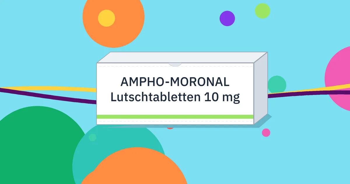 Symbolbild: Packung mit der Aufschrift AMPHO-MORONAL Lutschtabletten 10 mg (PZN 07751749) – Verfügbarkeit und Bezug in Apotheken in Frankfurt am Main
