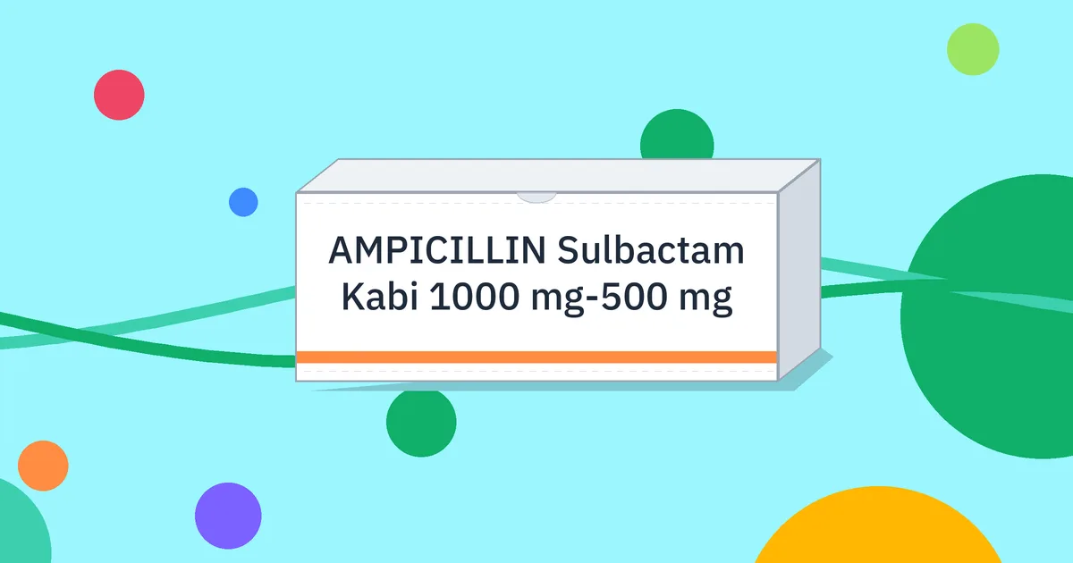 Symbolbild: Packung mit der Aufschrift AMPICILLIN Sulbactam Kabi 1000 mg-500 mg (PZN 03789117) – Verfügbarkeit und Bezug in Apotheken in Frankfurt am Main