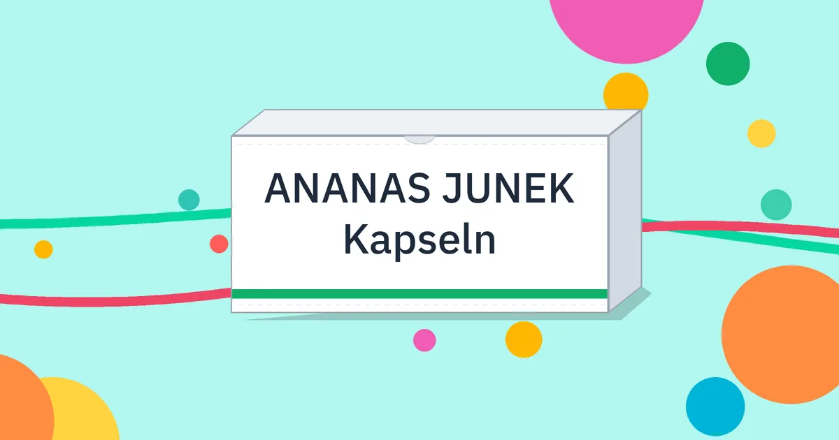 Symbolbild: Packung mit der Aufschrift ANANAS JUNEK Kapseln (PZN 02571787) – Verfügbarkeit und Bezug in Apotheken in Frankfurt am Main