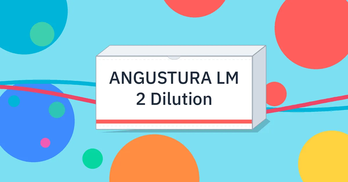 Symbolbild: Packung mit der Aufschrift ANGUSTURA LM 2 Dilution (PZN 13368339) – Verfügbarkeit und Bezug in Apotheken in Frankfurt am Main