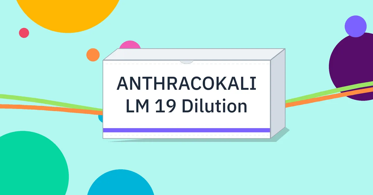 Symbolbild: Packung mit der Aufschrift ANTHRACOKALI LM 19 Dilution (PZN 13371318) – Verfügbarkeit und Bezug in Apotheken in Frankfurt am Main