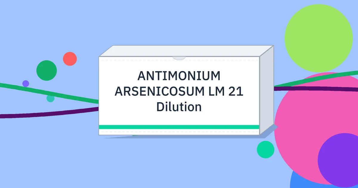 Symbolbild: Packung mit der Aufschrift ANTIMONIUM ARSENICOSUM LM 21 Dilution (PZN 13372281) – Verfügbarkeit und Bezug in Apotheken in Frankfurt am Main