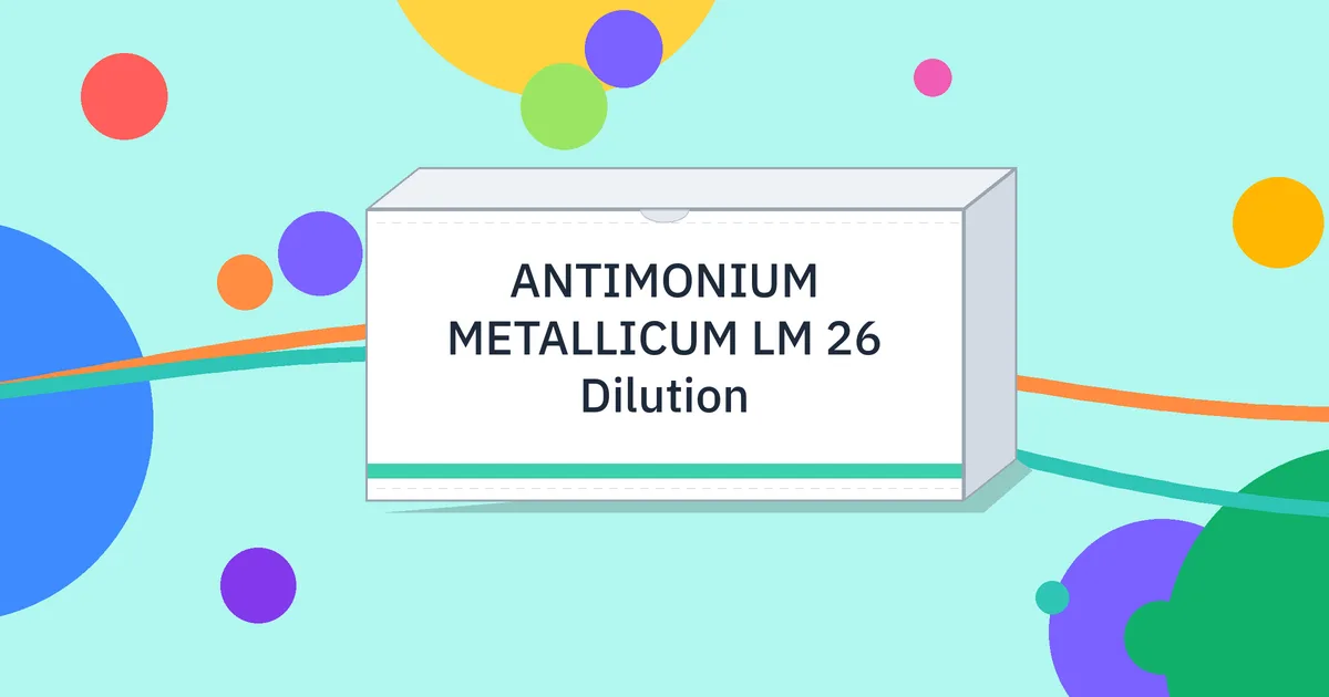 Symbolbild: Packung mit der Aufschrift ANTIMONIUM METALLICUM LM 26 Dilution (PZN 13373760) – Verfügbarkeit und Bezug in Apotheken in Frankfurt am Main