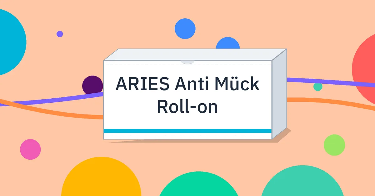 Symbolbild: Packung mit der Aufschrift ARIES Anti Mück Roll-on (PZN 12894675) – Verfügbarkeit und Bezug in Apotheken in Frankfurt am Main