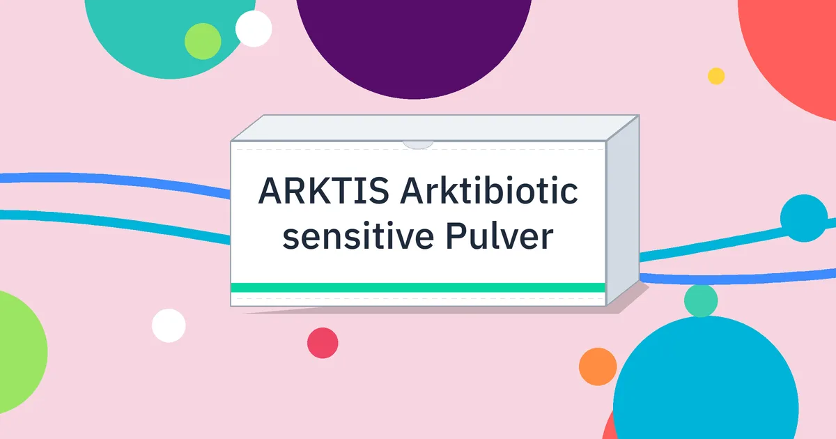 Symbolbild: Packung mit der Aufschrift ARKTIS Arktibiotic sensitive Pulver (PZN 17825041) – Verfügbarkeit und Bezug in Apotheken in Frankfurt am Main