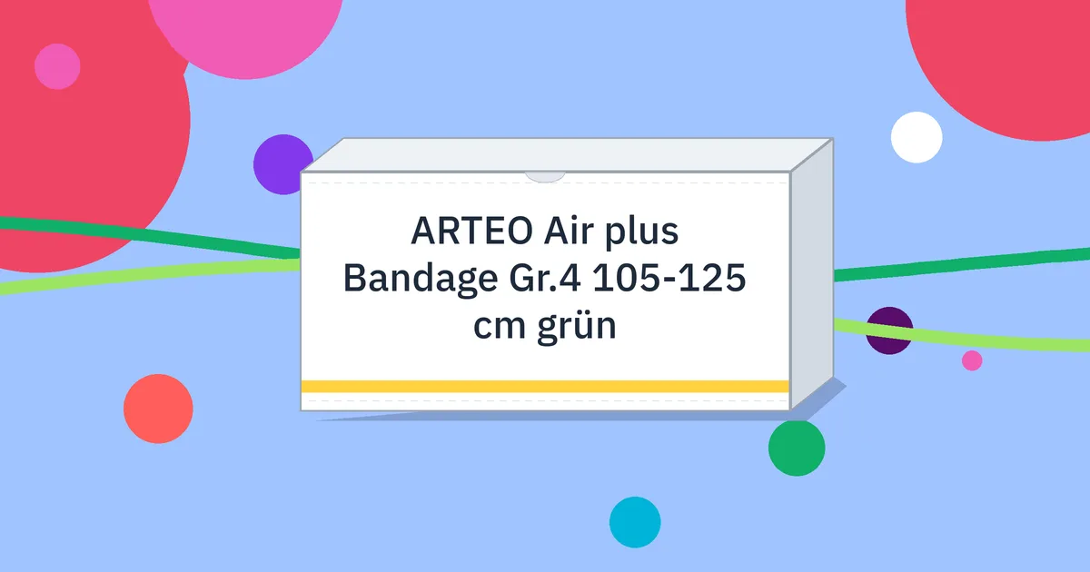 Symbolbild: Packung mit der Aufschrift ARTEO Air plus Bandage Gr.4 105-125 cm grün (PZN 14175335) – Verfügbarkeit und Bezug in Apotheken in Frankfurt am Main
