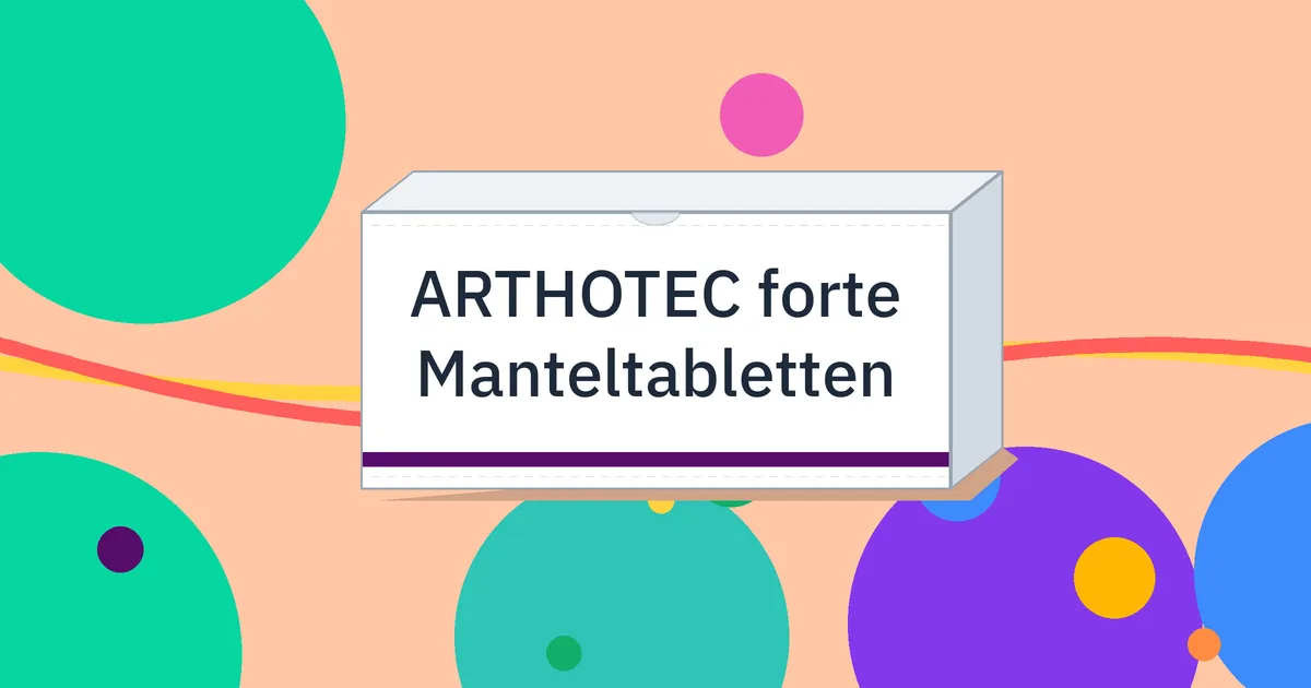 Symbolbild: Packung mit der Aufschrift ARTHOTEC forte Manteltabletten (PZN 08414184) – Verfügbarkeit und Bezug in Apotheken in Frankfurt am Main