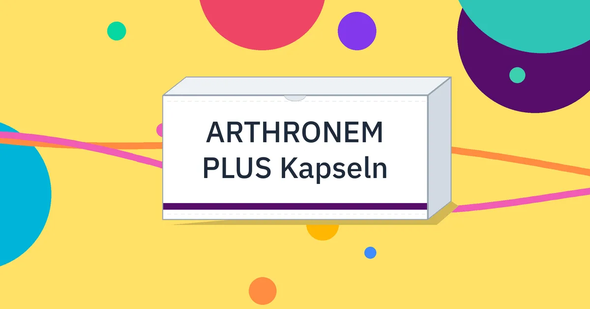 Symbolbild: Packung mit der Aufschrift ARTHRONEM PLUS Kapseln (PZN 19152681) – Verfügbarkeit und Bezug in Apotheken in Frankfurt am Main