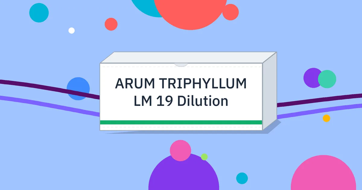 Symbolbild: Packung mit der Aufschrift ARUM TRIPHYLLUM LM 19 Dilution (PZN 12780753) – Verfügbarkeit und Bezug in Apotheken in Frankfurt am Main