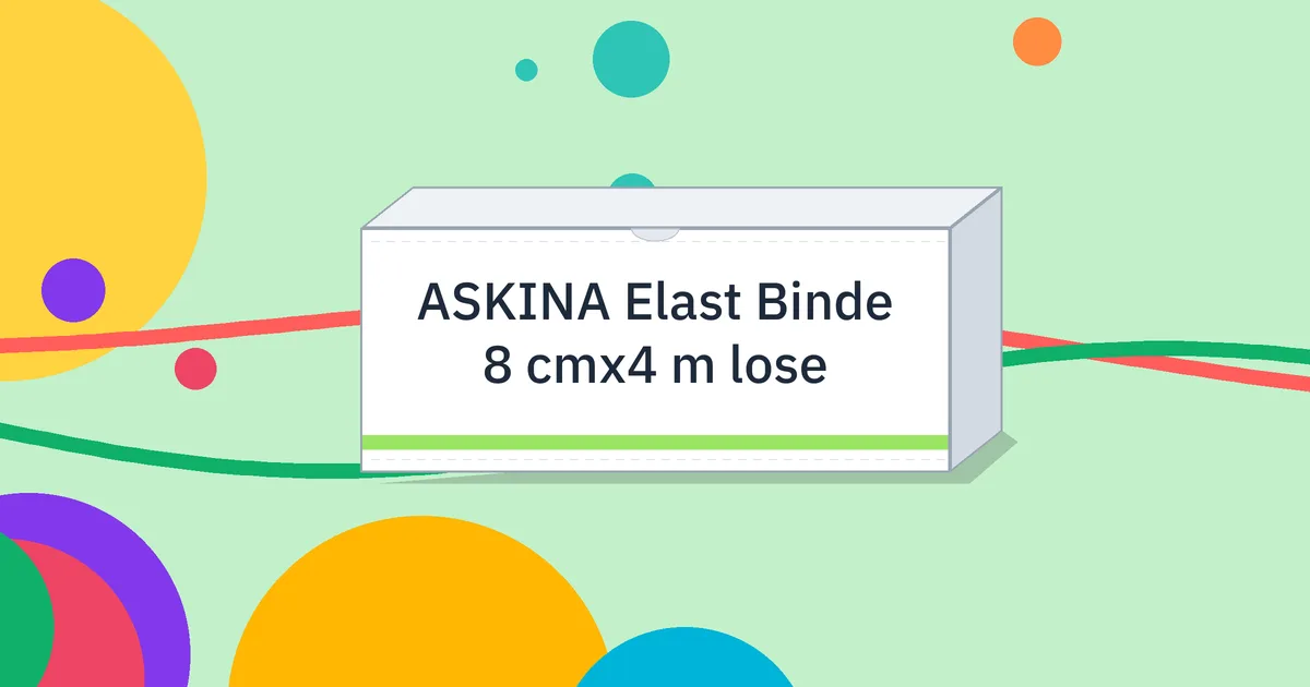 Symbolbild: Packung mit der Aufschrift ASKINA Elast Binde 8 cmx4 m lose (PZN 06158386) – Verfügbarkeit und Bezug in Apotheken in Frankfurt am Main