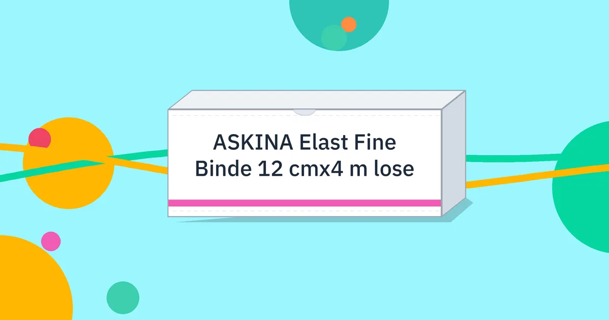 Symbolbild: Packung mit der Aufschrift ASKINA Elast Fine Binde 12 cmx4 m lose (PZN 00883554) – Verfügbarkeit und Bezug in Apotheken in Frankfurt am Main
