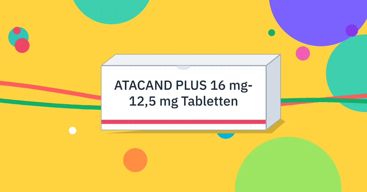 Symbolbild: Packung mit der Aufschrift ATACAND PLUS 16 mg-12,5 mg Tabletten (PZN 18013411) – Verfügbarkeit und Bezug in Apotheken in Frankfurt am Main