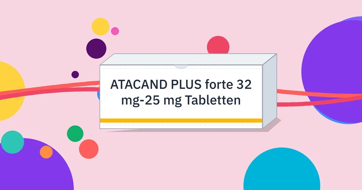 Symbolbild: Packung mit der Aufschrift ATACAND PLUS forte 32 mg-25 mg Tabletten (PZN 13922787) – Verfügbarkeit und Bezug in Apotheken in Frankfurt am Main