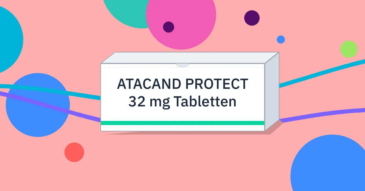 Symbolbild: Packung mit der Aufschrift ATACAND PROTECT 32 mg Tabletten (PZN 00105549) – Verfügbarkeit und Bezug in Apotheken in Frankfurt am Main