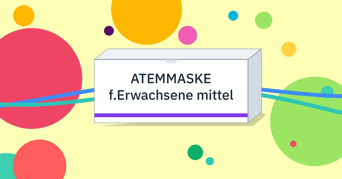Symbolbild: Packung mit der Aufschrift ATEMMASKE f.Erwachsene mittel (PZN 04481918) – Verfügbarkeit und Bezug in Apotheken in Frankfurt am Main