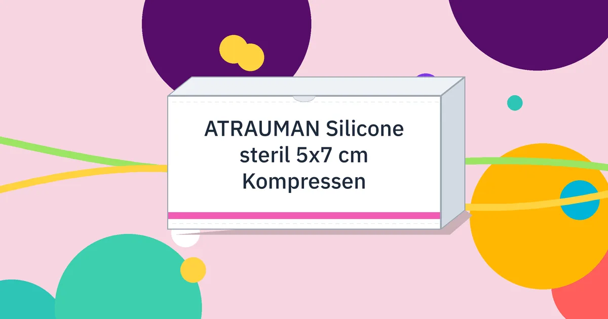 Symbolbild: Packung mit der Aufschrift ATRAUMAN Silicone steril 5x7 cm Kompressen (PZN 18002991) – Verfügbarkeit und Bezug in Apotheken in Frankfurt am Main