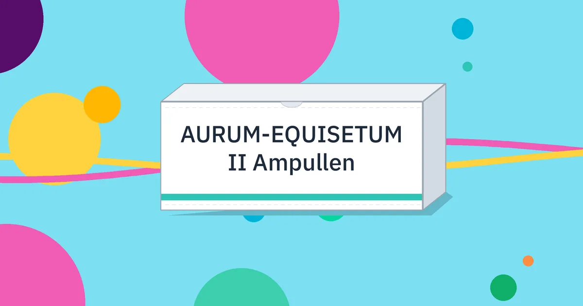 Symbolbild: Packung mit der Aufschrift AURUM-EQUISETUM II Ampullen (PZN 00426897) – Verfügbarkeit und Bezug in Apotheken in Frankfurt am Main