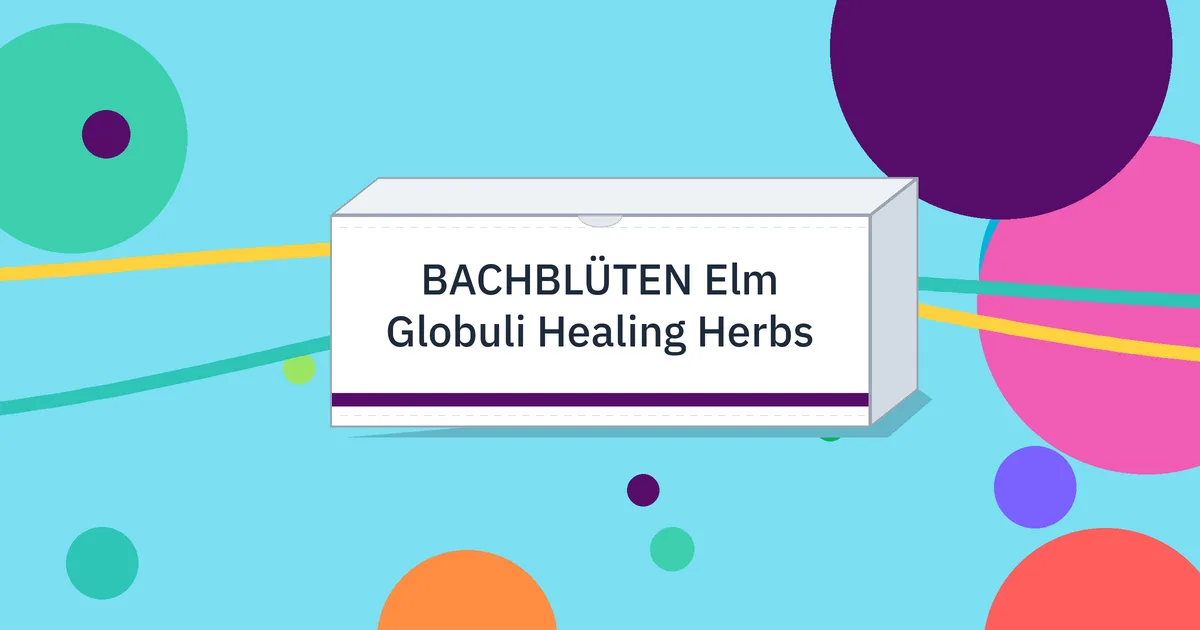 Symbolbild: Packung mit der Aufschrift BACHBLÜTEN Elm Globuli Healing Herbs (PZN 07365791) – Verfügbarkeit und Bezug in Apotheken in Frankfurt am Main