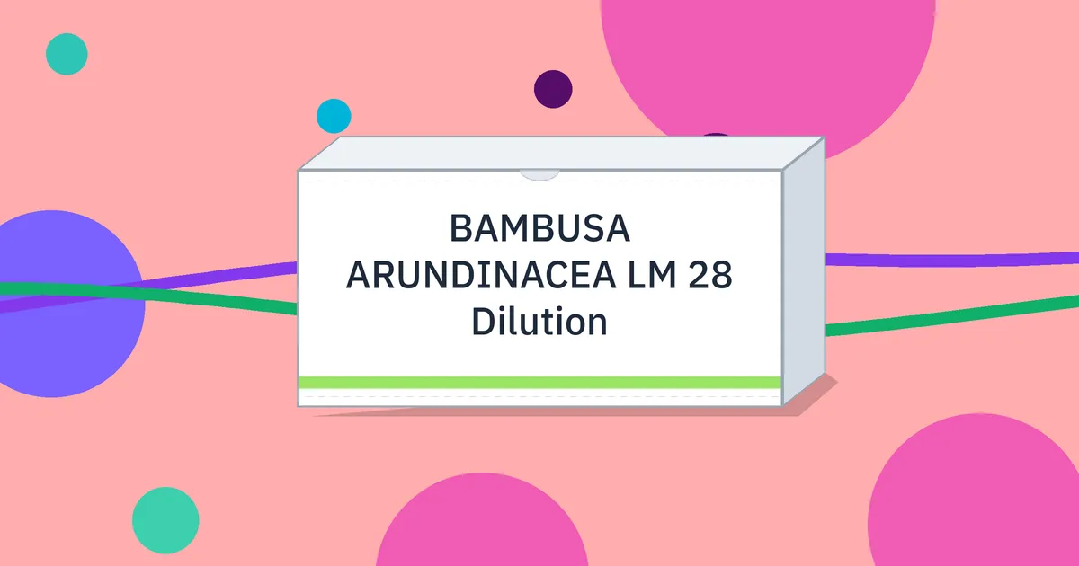 Symbolbild: Packung mit der Aufschrift BAMBUSA ARUNDINACEA LM 28 Dilution (PZN 12787809) – Verfügbarkeit und Bezug in Apotheken in Frankfurt am Main