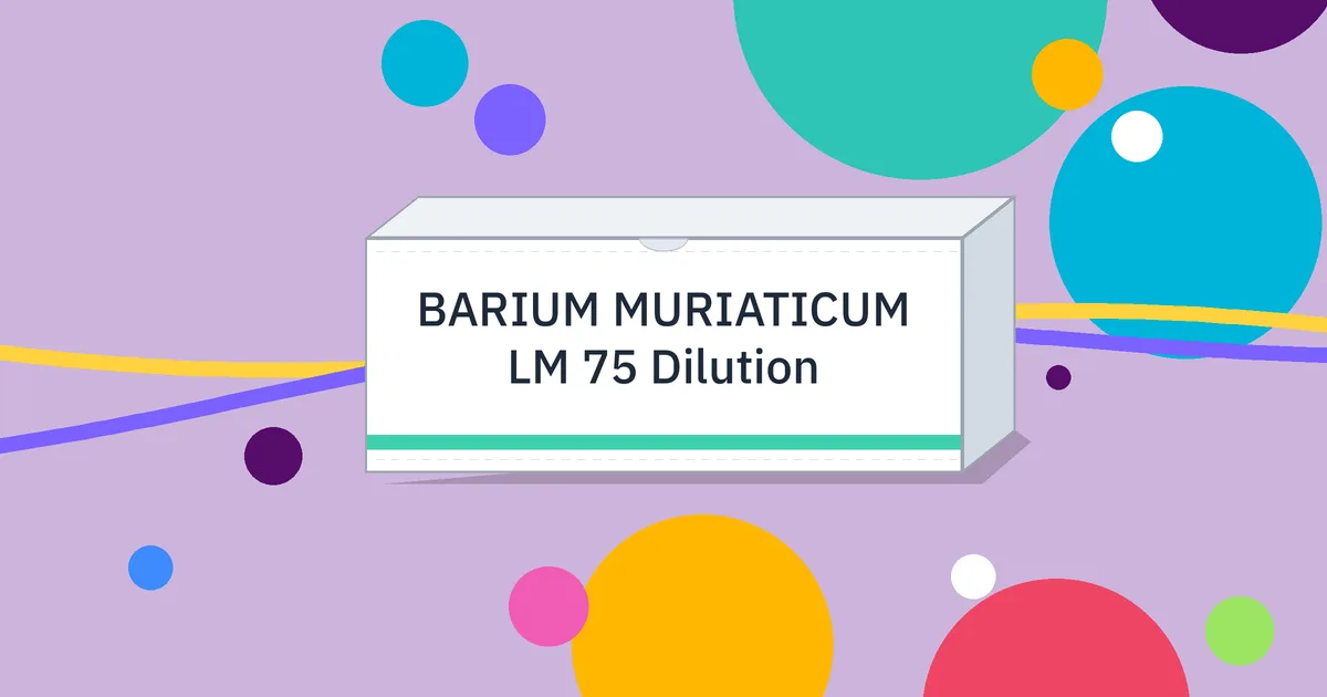 Symbolbild: Packung mit der Aufschrift BARIUM MURIATICUM LM 75 Dilution (PZN 12790510) – Verfügbarkeit und Bezug in Apotheken in Frankfurt am Main