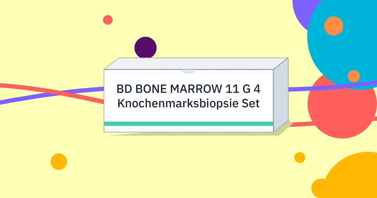 Symbolbild: Packung mit der Aufschrift BD BONE MARROW 11 G 4 Knochenmarksbiopsie Set (PZN 07664737) – Verfügbarkeit und Bezug in Apotheken in Frankfurt am Main