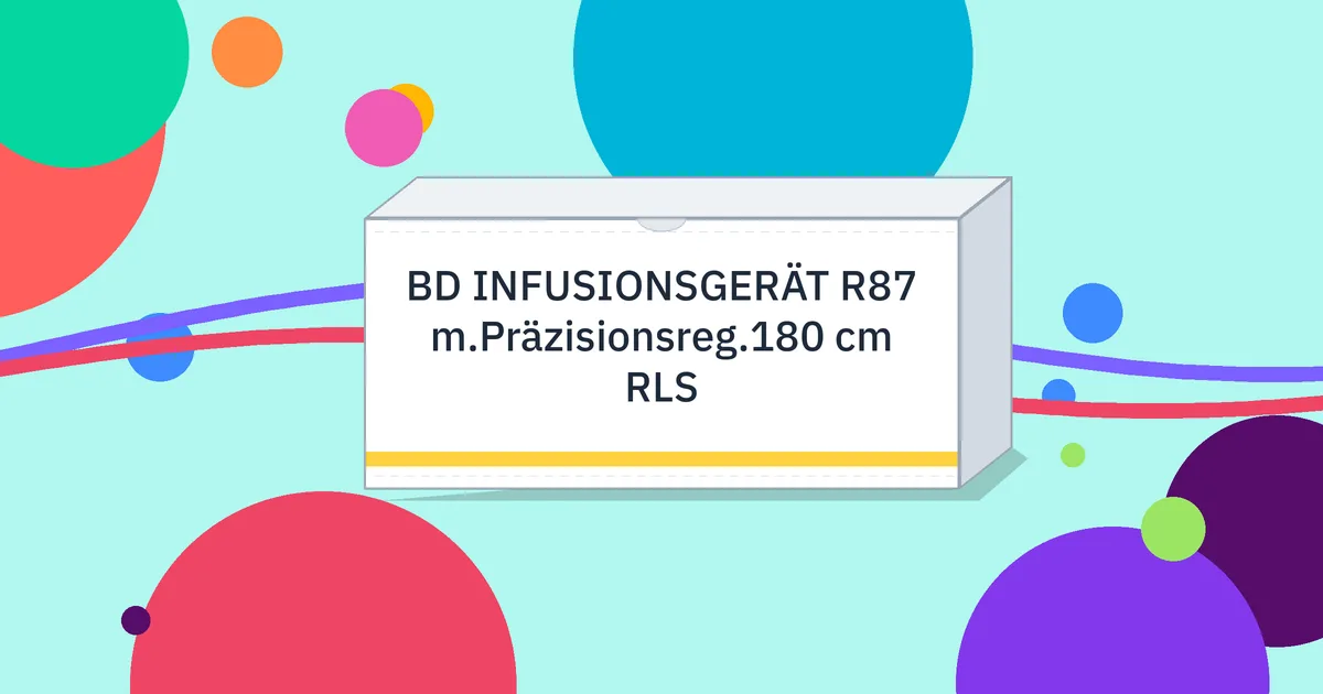 Symbolbild: Packung mit der Aufschrift BD INFUSIONSGERÄT R87 m.Präzisionsreg.180 cm RLS (PZN 02041894) – Verfügbarkeit und Bezug in Apotheken in Frankfurt am Main
