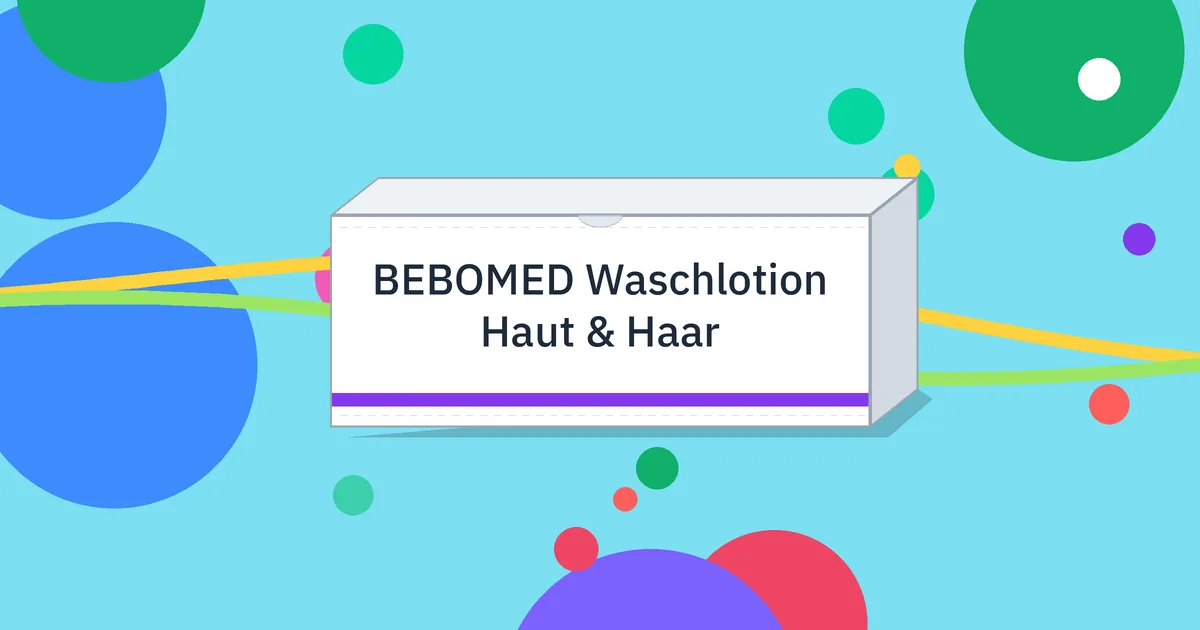 Symbolbild: Packung mit der Aufschrift BEBOMED Waschlotion Haut & Haar (PZN 18256906) – Verfügbarkeit und Bezug in Apotheken in Frankfurt am Main