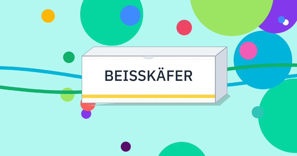 Symbolbild: Packung mit der Aufschrift BEISSKÄFER (PZN 01961256) – Verfügbarkeit und Bezug in Apotheken in Frankfurt am Main