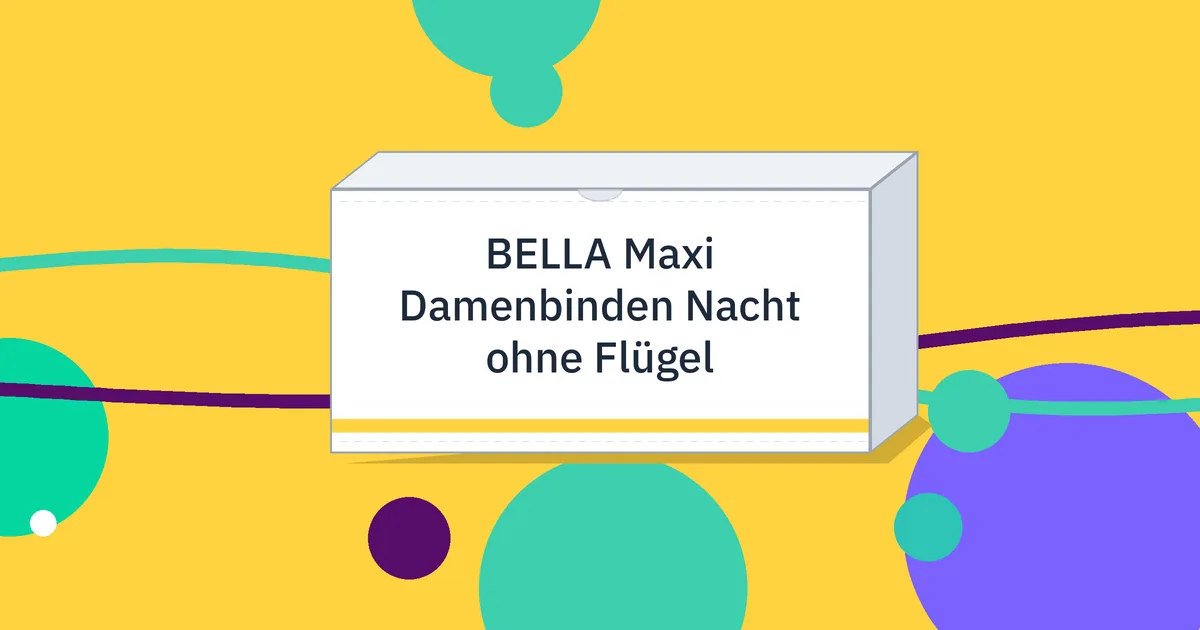 Symbolbild: Packung mit der Aufschrift BELLA Maxi Damenbinden Nacht ohne Flügel (PZN 14162516) – Verfügbarkeit und Bezug in Apotheken in Frankfurt am Main