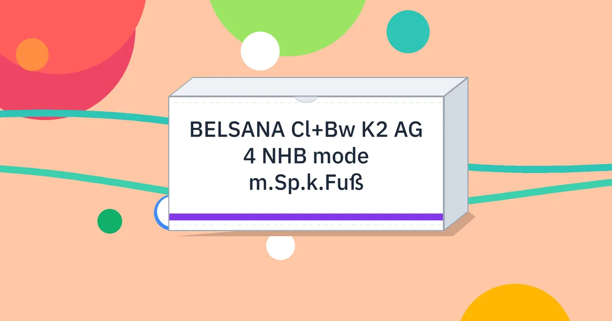 Symbolbild: Packung mit der Aufschrift BELSANA Cl+Bw K2 AG 4 NHB mode m.Sp.k.Fuß (PZN 12247450) – Verfügbarkeit und Bezug in Apotheken in Frankfurt am Main