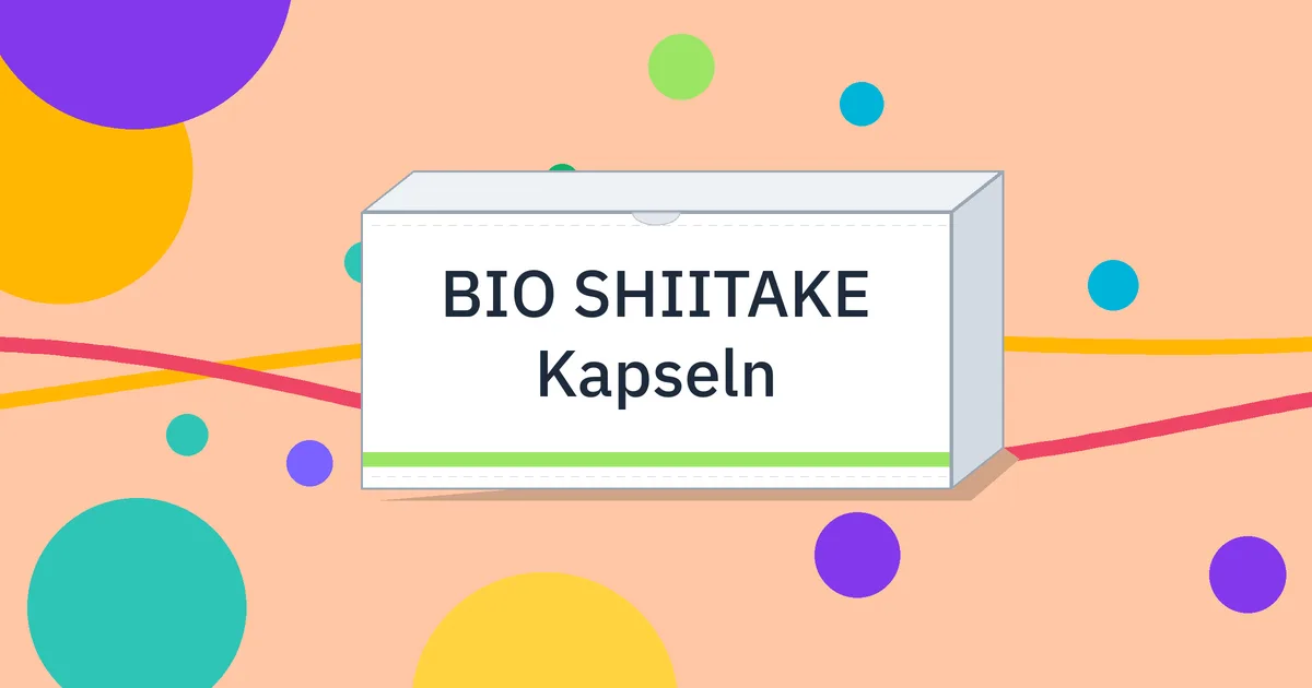 Symbolbild: Packung mit der Aufschrift BIO SHIITAKE Kapseln (PZN 10790003) – Verfügbarkeit und Bezug in Apotheken in Frankfurt am Main