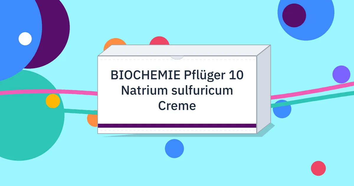 Symbolbild: Packung mit der Aufschrift BIOCHEMIE Pflüger 10 Natrium sulfuricum Creme (PZN 05992816) – Verfügbarkeit und Bezug in Apotheken in Frankfurt am Main