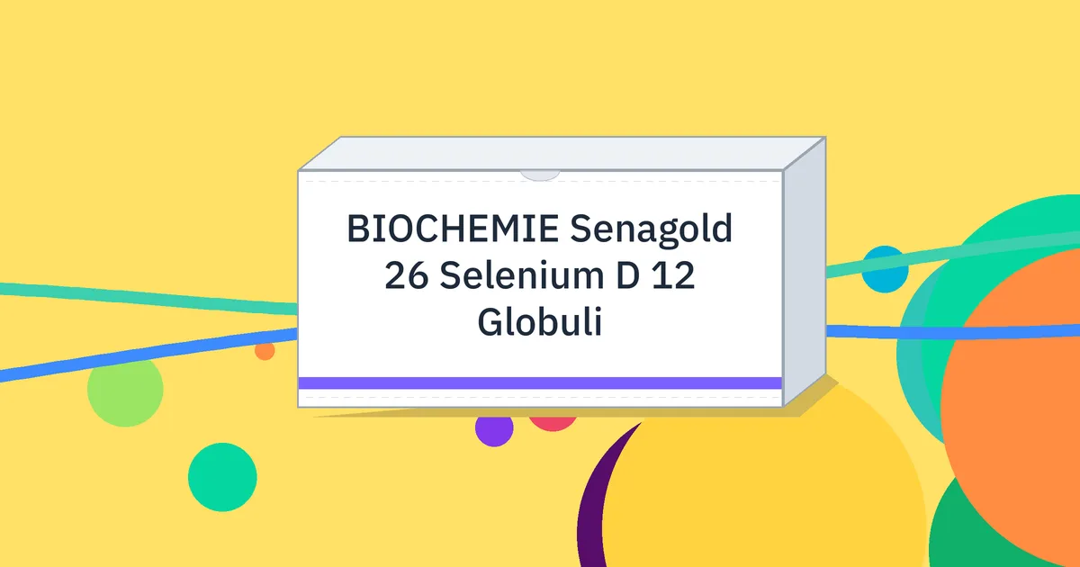 Symbolbild: Packung mit der Aufschrift BIOCHEMIE Senagold 26 Selenium D 12 Globuli (PZN 09215104) – Verfügbarkeit und Bezug in Apotheken in Frankfurt am Main