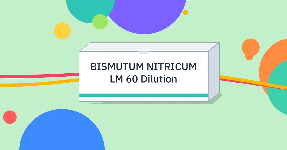 Symbolbild: Packung mit der Aufschrift BISMUTUM NITRICUM LM 60 Dilution (PZN 13387408) – Verfügbarkeit und Bezug in Apotheken in Frankfurt am Main