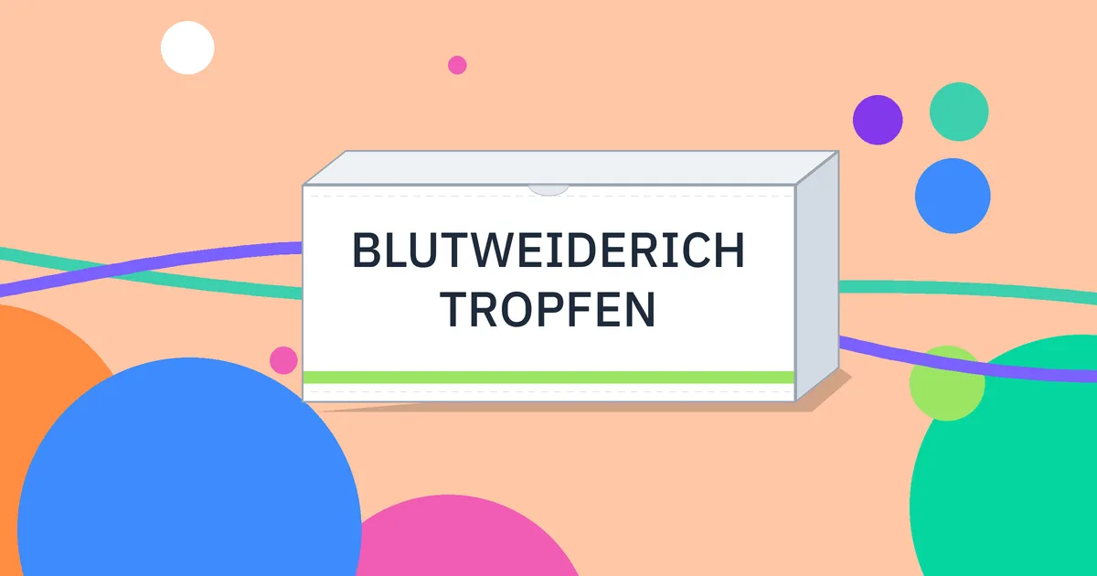 Symbolbild: Packung mit der Aufschrift BLUTWEIDERICH TROPFEN (PZN 14310796) – Verfügbarkeit und Bezug in Apotheken in Frankfurt am Main