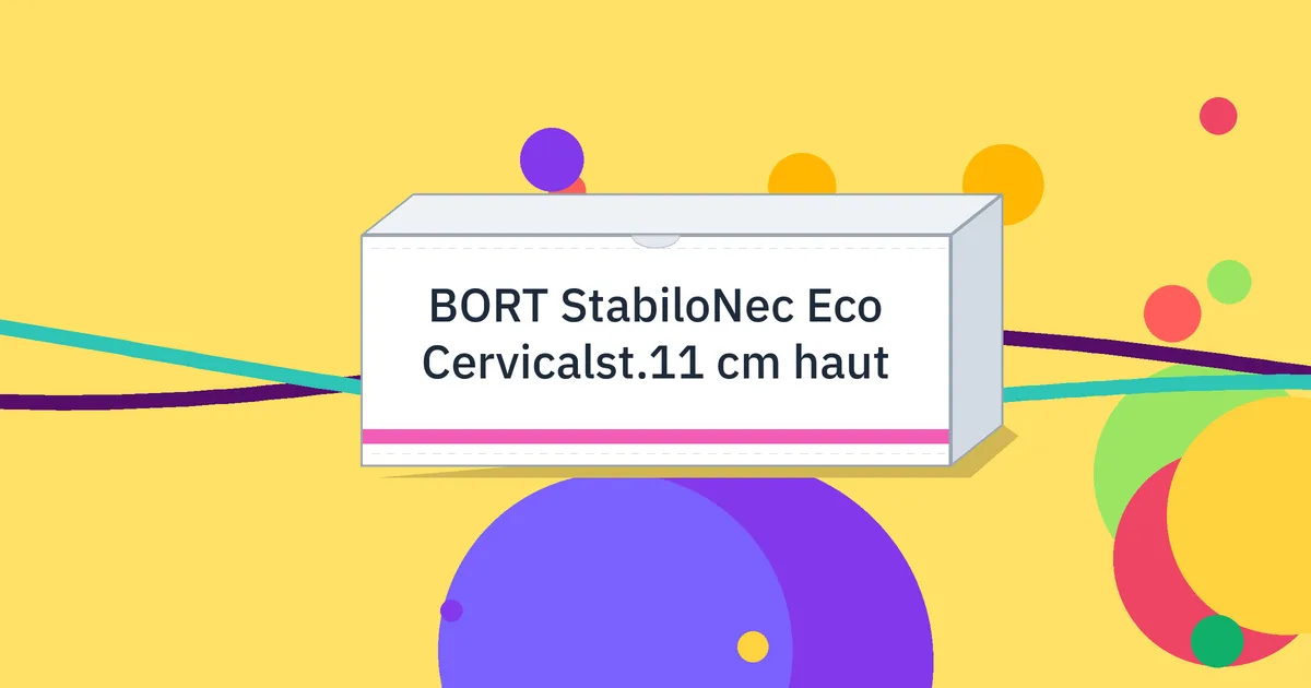 Symbolbild: Packung mit der Aufschrift BORT StabiloNec Eco Cervicalst.11 cm haut (PZN 01115248) – Verfügbarkeit und Bezug in Apotheken in Frankfurt am Main