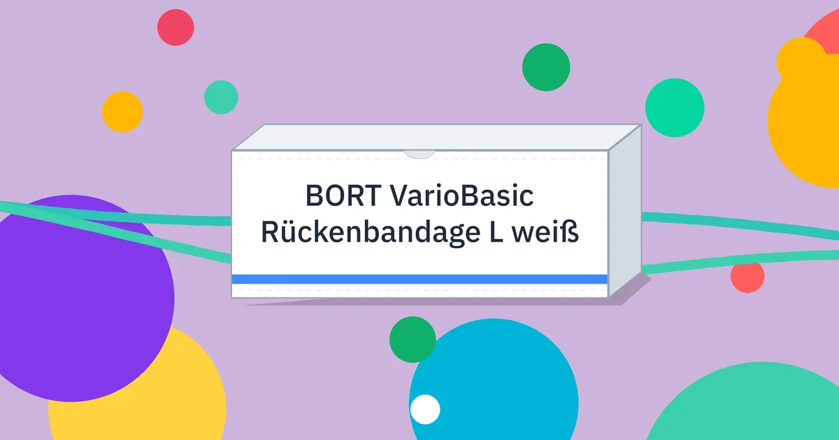 Symbolbild: Packung mit der Aufschrift BORT VarioBasic Rückenbandage L weiß (PZN 04738033) – Verfügbarkeit und Bezug in Apotheken in Frankfurt am Main
