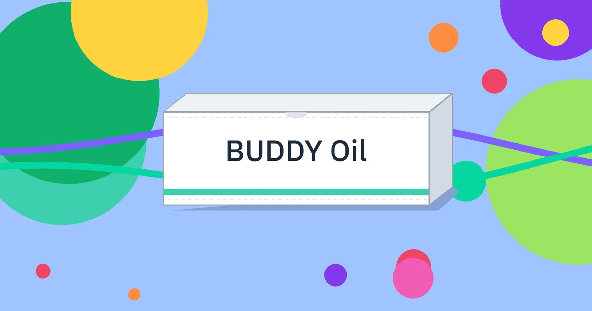 Symbolbild: Packung mit der Aufschrift BUDDY Oil (PZN 18437890) – Verfügbarkeit und Bezug in Apotheken in Frankfurt am Main