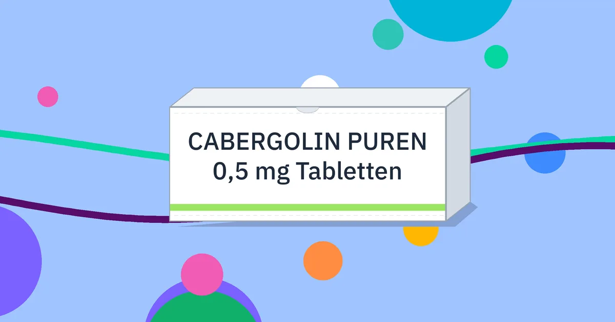 Symbolbild: Packung mit der Aufschrift CABERGOLIN PUREN 0,5 mg Tabletten (PZN 19106132) – Verfügbarkeit und Bezug in Apotheken in Frankfurt am Main