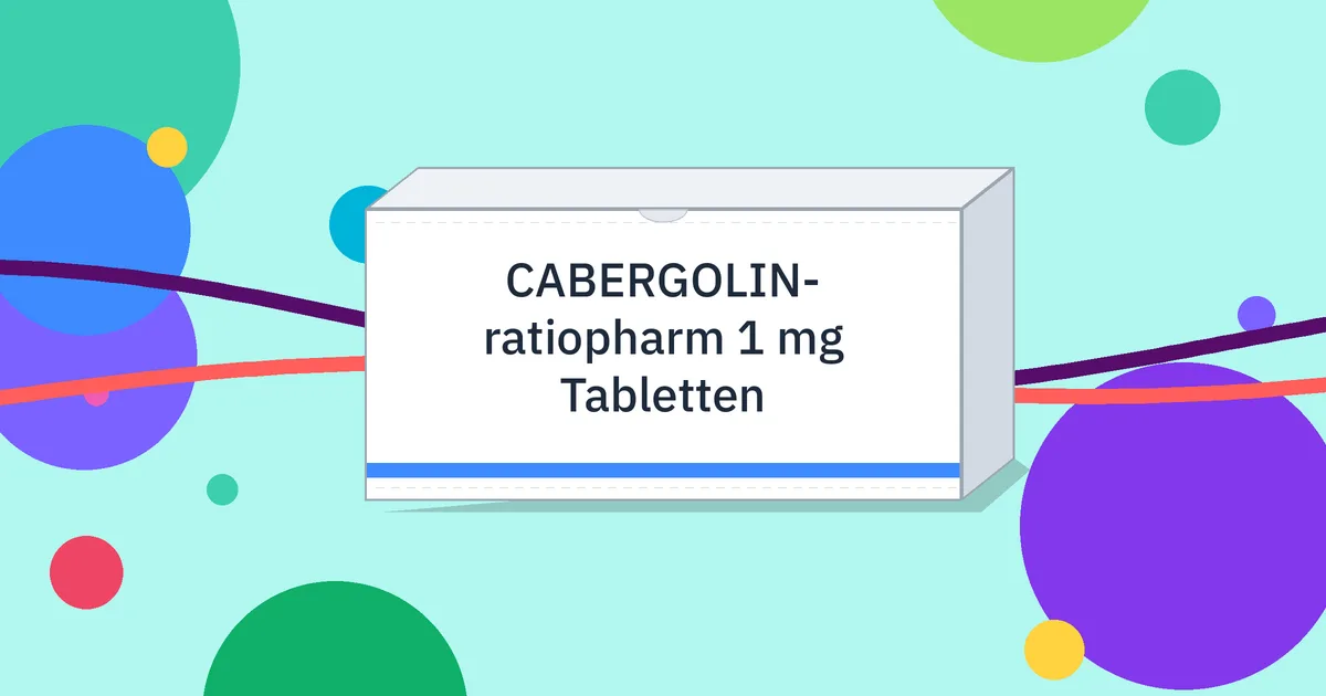 Symbolbild: Packung mit der Aufschrift CABERGOLIN-ratiopharm 1 mg Tabletten (PZN 02156634) – Verfügbarkeit und Bezug in Apotheken in Frankfurt am Main
