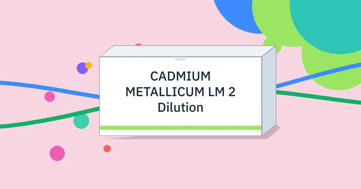 Symbolbild: Packung mit der Aufschrift CADMIUM METALLICUM LM 2 Dilution (PZN 13399966) – Verfügbarkeit und Bezug in Apotheken in Frankfurt am Main