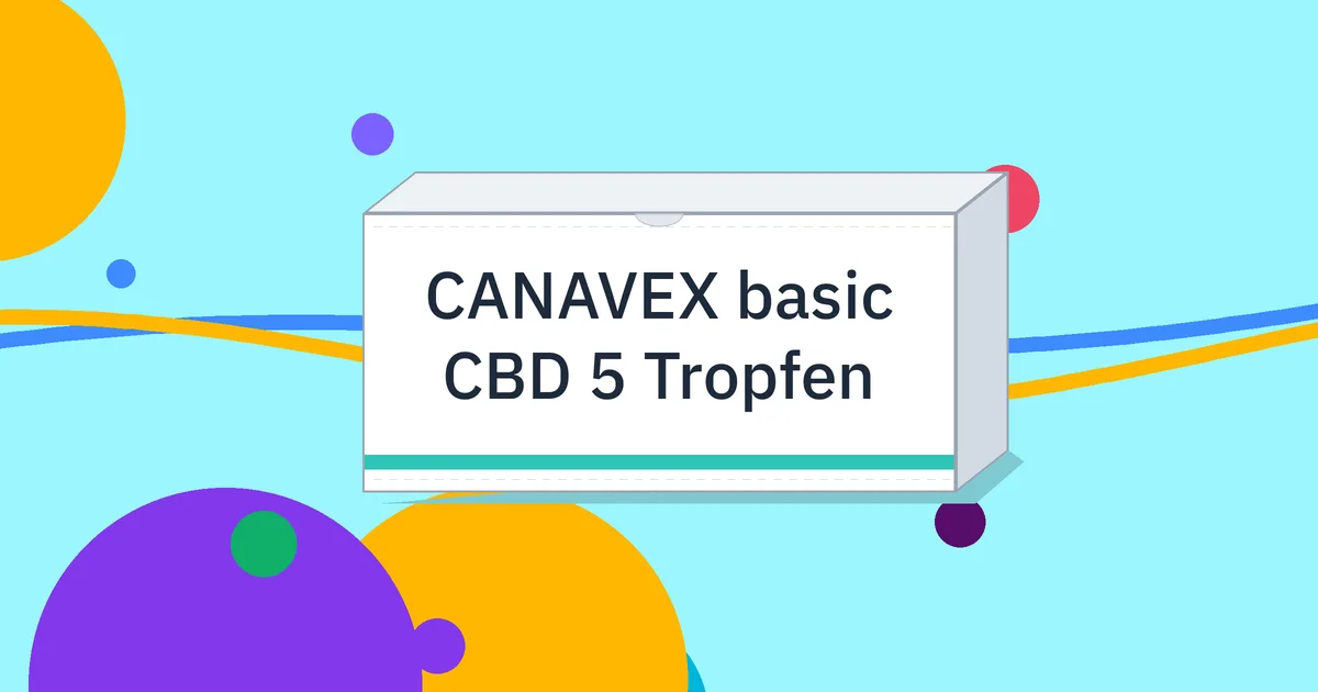 Symbolbild: Packung mit der Aufschrift CANAVEX basic CBD 5 Tropfen (PZN 17617868) – Verfügbarkeit und Bezug in Apotheken in Frankfurt am Main