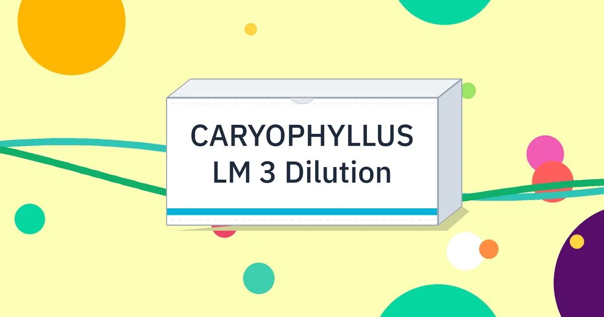 Symbolbild: Packung mit der Aufschrift CARYOPHYLLUS LM 3 Dilution (PZN 13431842) – Verfügbarkeit und Bezug in Apotheken in Frankfurt am Main