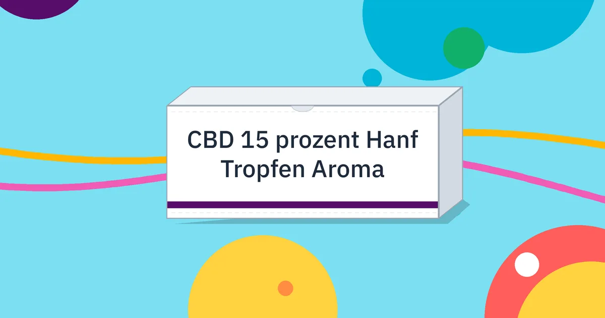 Symbolbild: Packung mit der Aufschrift CBD 15 prozent Hanf Tropfen Aroma (PZN 17933463) – Verfügbarkeit und Bezug in Apotheken in Frankfurt am Main