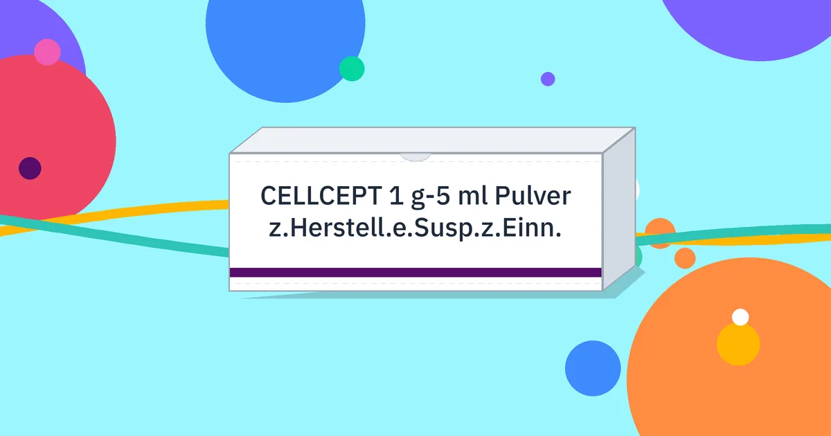 Symbolbild: Packung mit der Aufschrift CELLCEPT 1 g-5 ml Pulver z.Herstell.e.Susp.z.Einn. (PZN 10131045) – Verfügbarkeit und Bezug in Apotheken in Frankfurt am Main