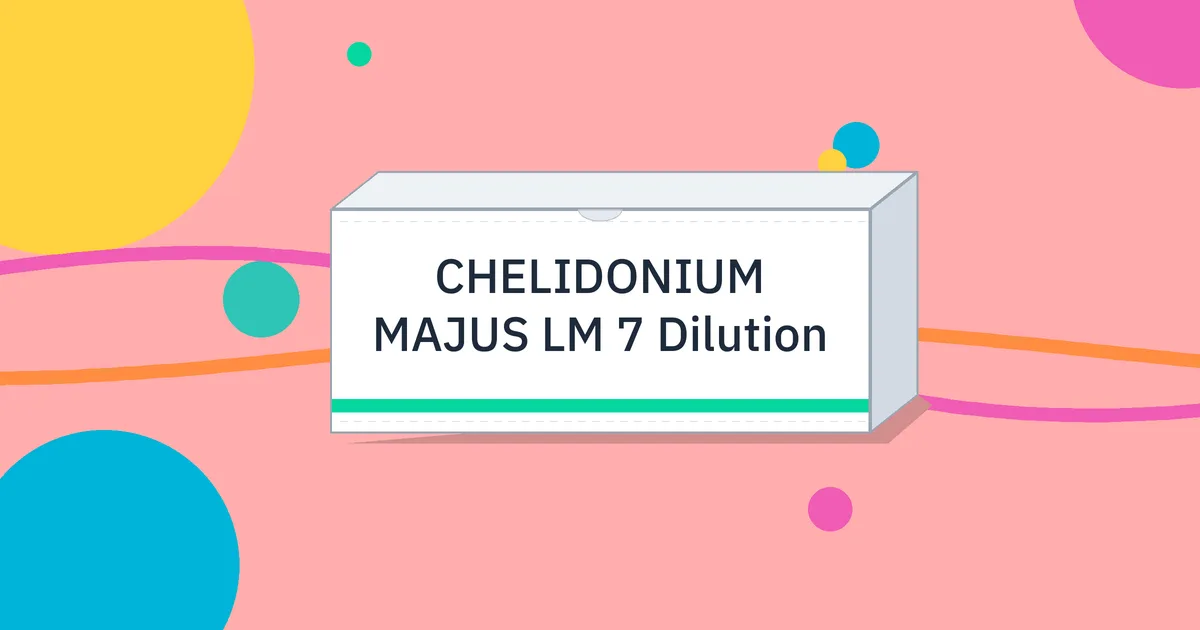 Symbolbild: Packung mit der Aufschrift CHELIDONIUM MAJUS LM 7 Dilution (PZN 12812884) – Verfügbarkeit und Bezug in Apotheken in Frankfurt am Main