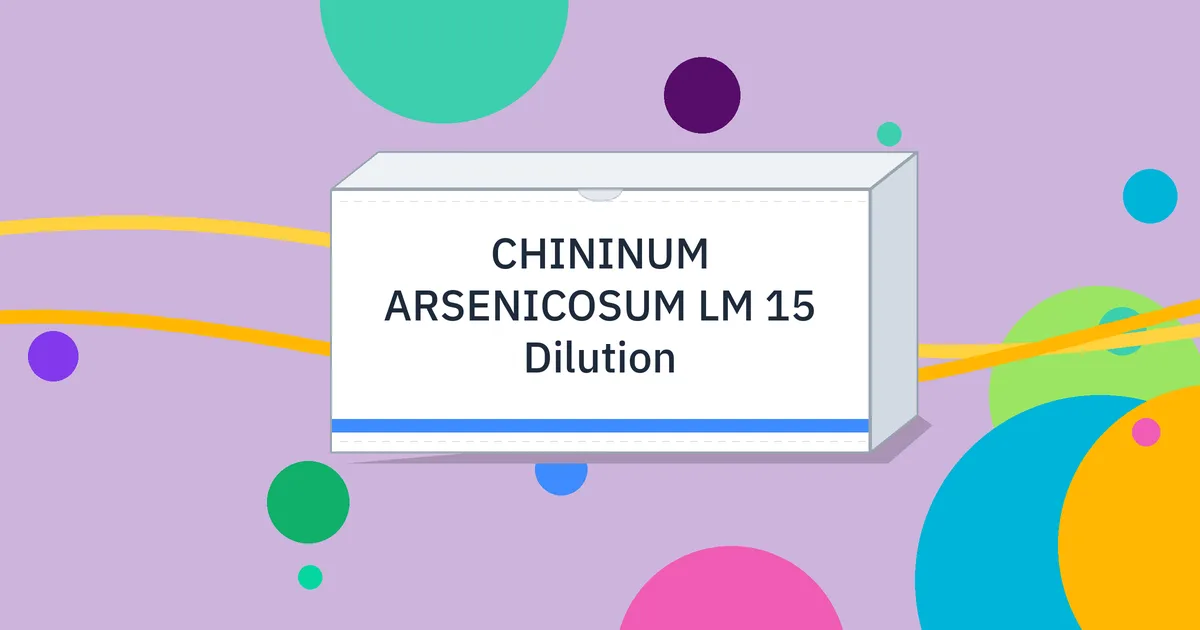 Symbolbild: Packung mit der Aufschrift CHININUM ARSENICOSUM LM 15 Dilution (PZN 12814736) – Verfügbarkeit und Bezug in Apotheken in Frankfurt am Main