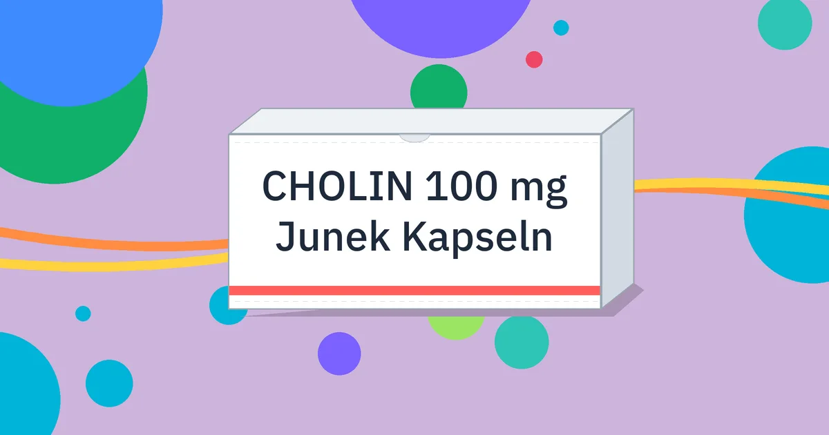 Symbolbild: Packung mit der Aufschrift CHOLIN 100 mg Junek Kapseln (PZN 07088386) – Verfügbarkeit und Bezug in Apotheken in Frankfurt am Main